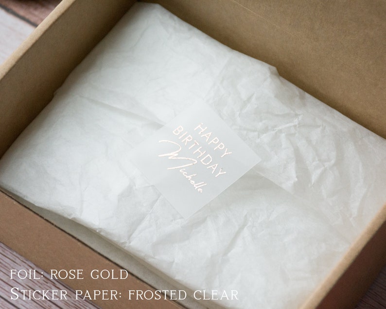 Custom Name Foil Birthday Stickers, Personalized Happy Birthday ...