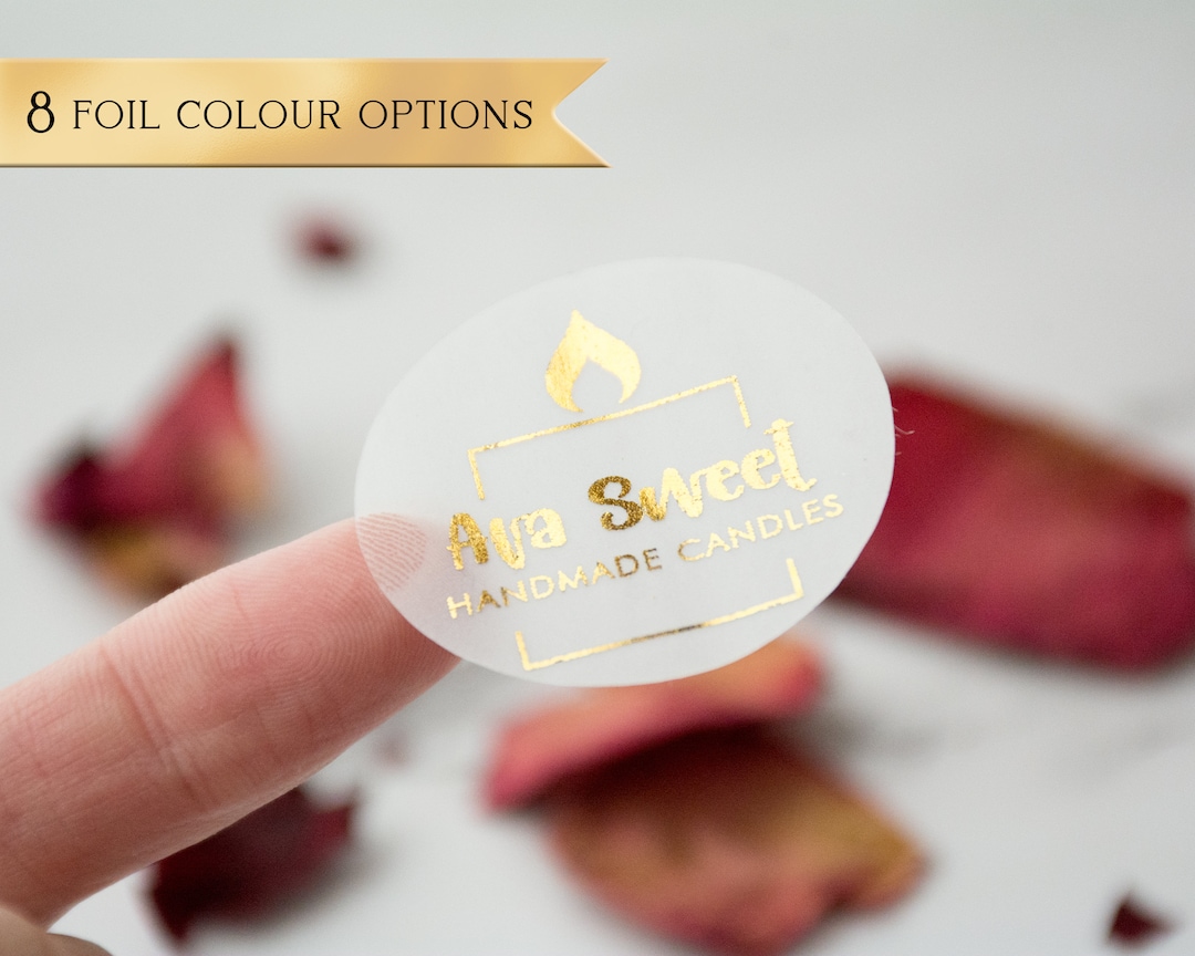 Set of 35 Foil Stickers for Candles, Professional Handmade Candle Small ...