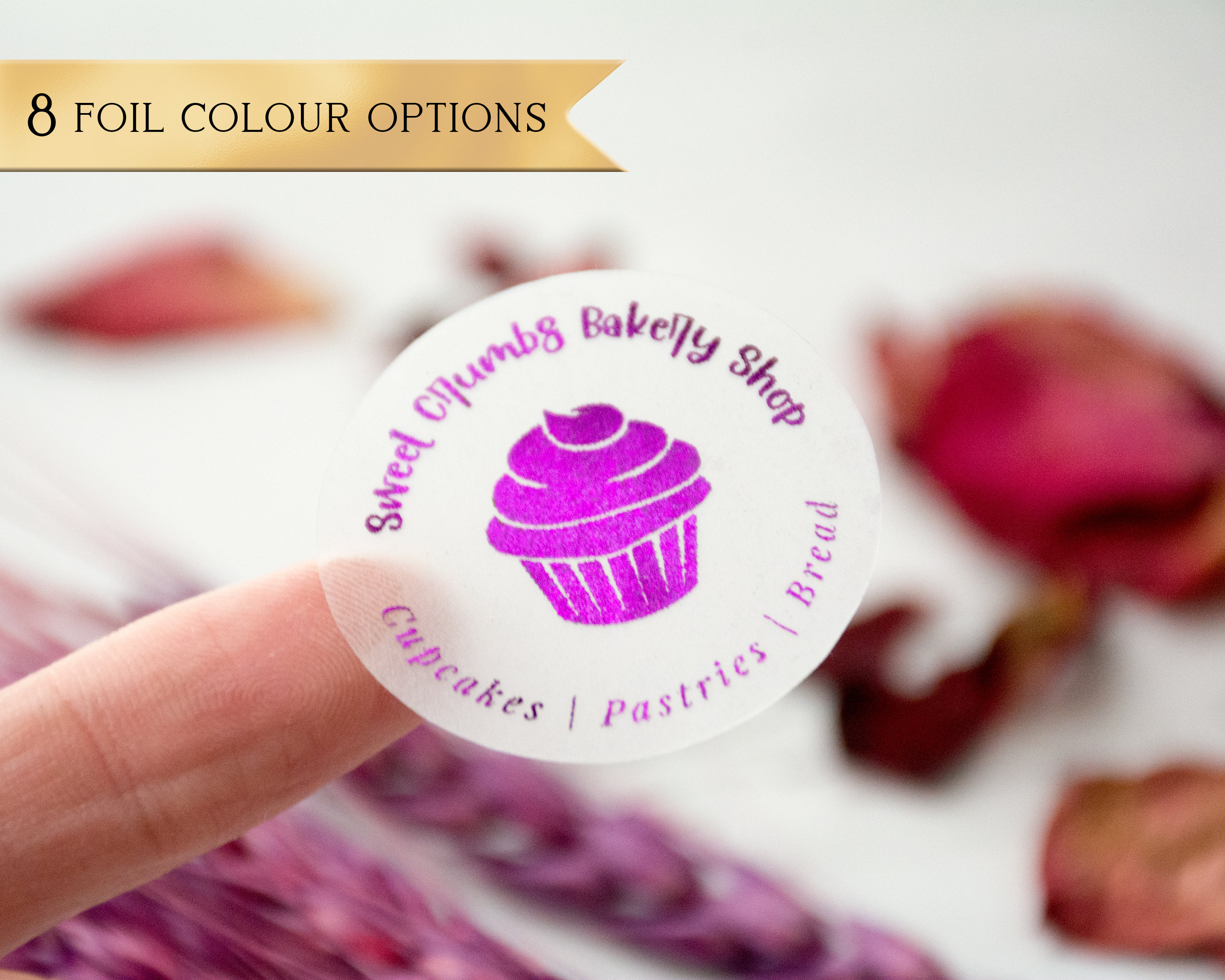 Personalized Foil Bakery Stickers Round Small Business - Etsy Canada