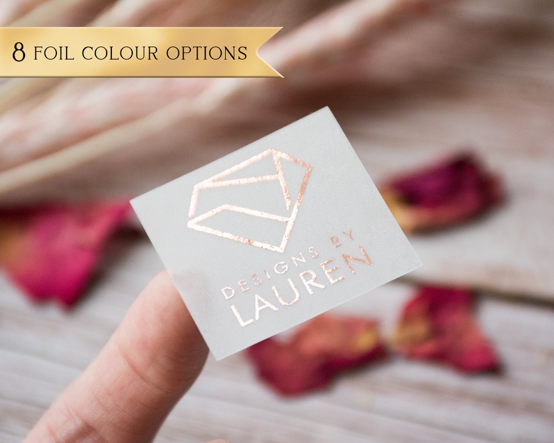 Personalized Jewelry Business Foil Stickers, Real Rose Gold Foil Small ...