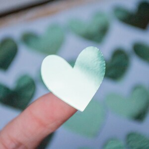 Shiny Pastel Green Heart Stickers for Wedding Valentines Day - Etsy