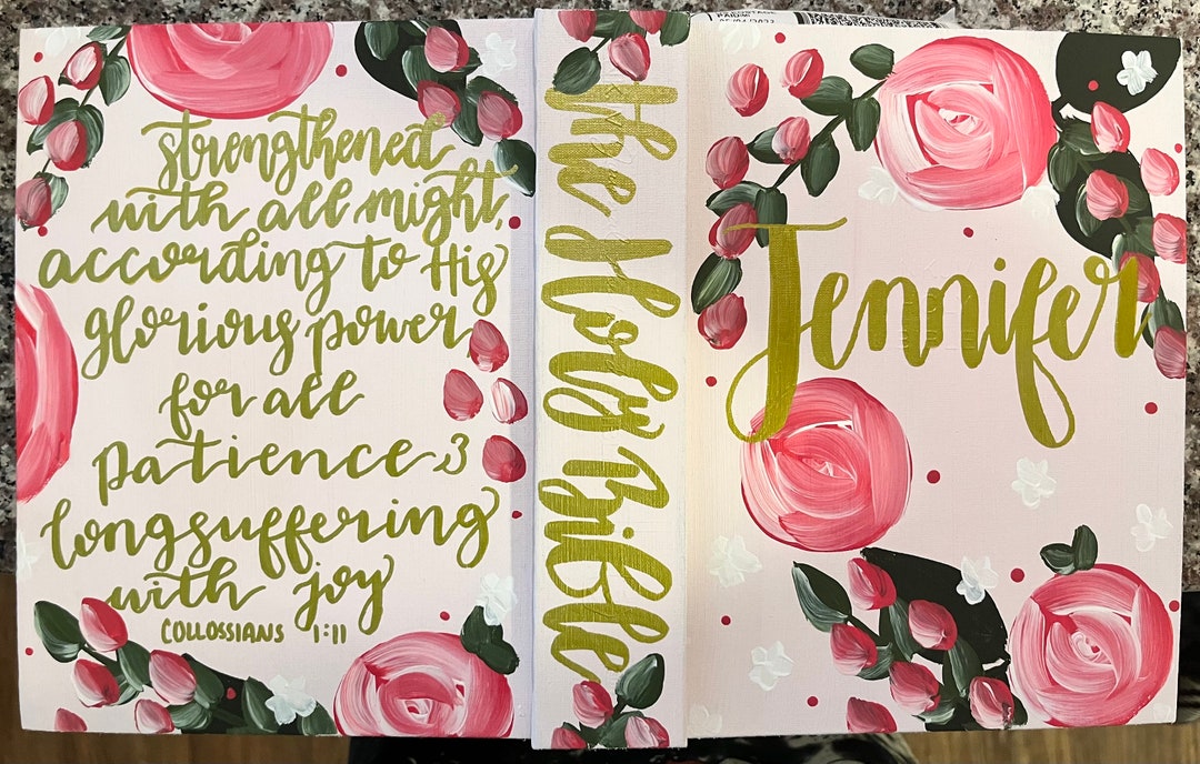 Painted Bible, Hand Painted Bible, Hand Painted Journaling Bible-niv ...