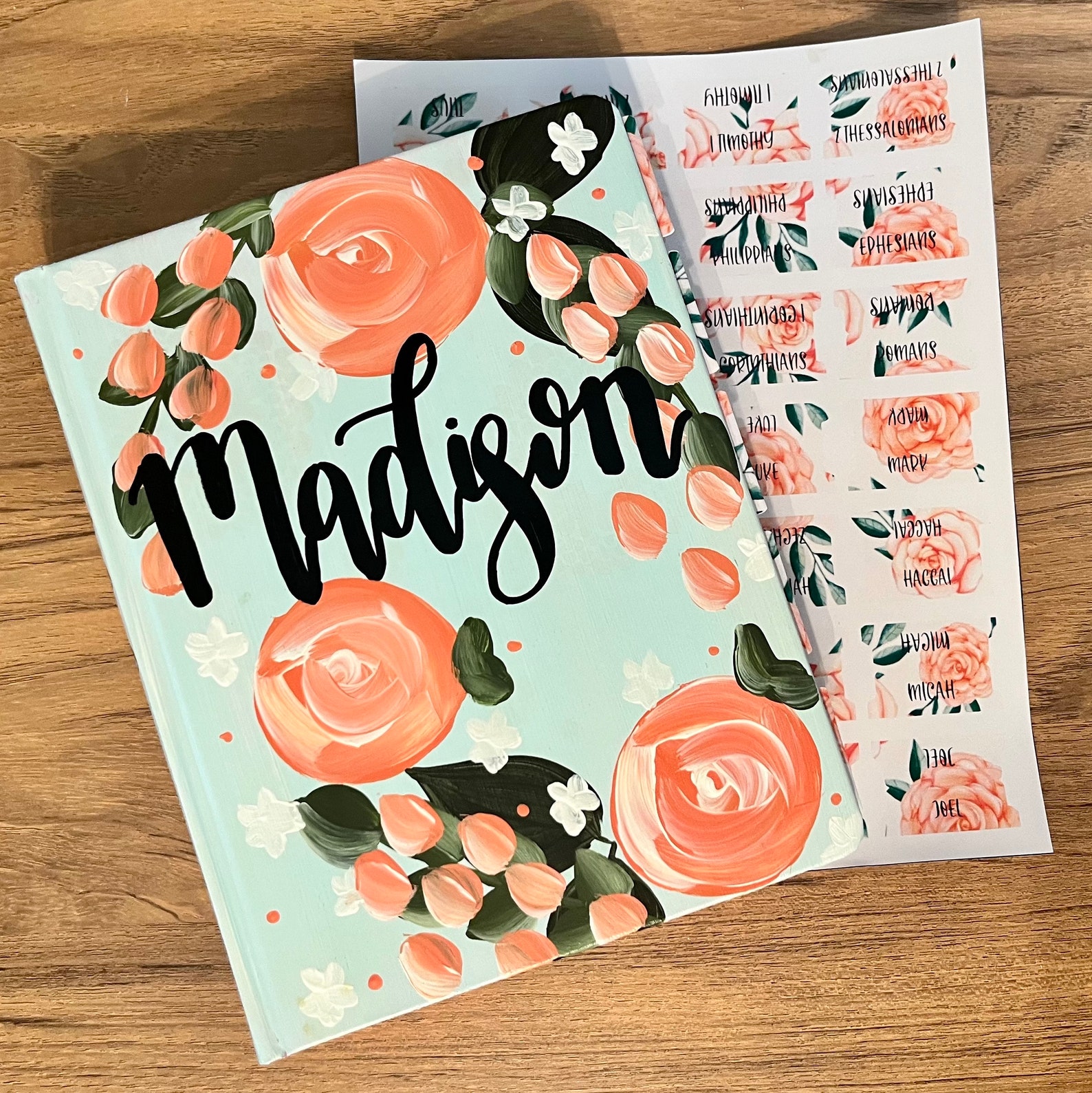 Bible Tabs, Floral Bible Tabs, Handmade Bible Tabs, Pink Bible Tabs ...