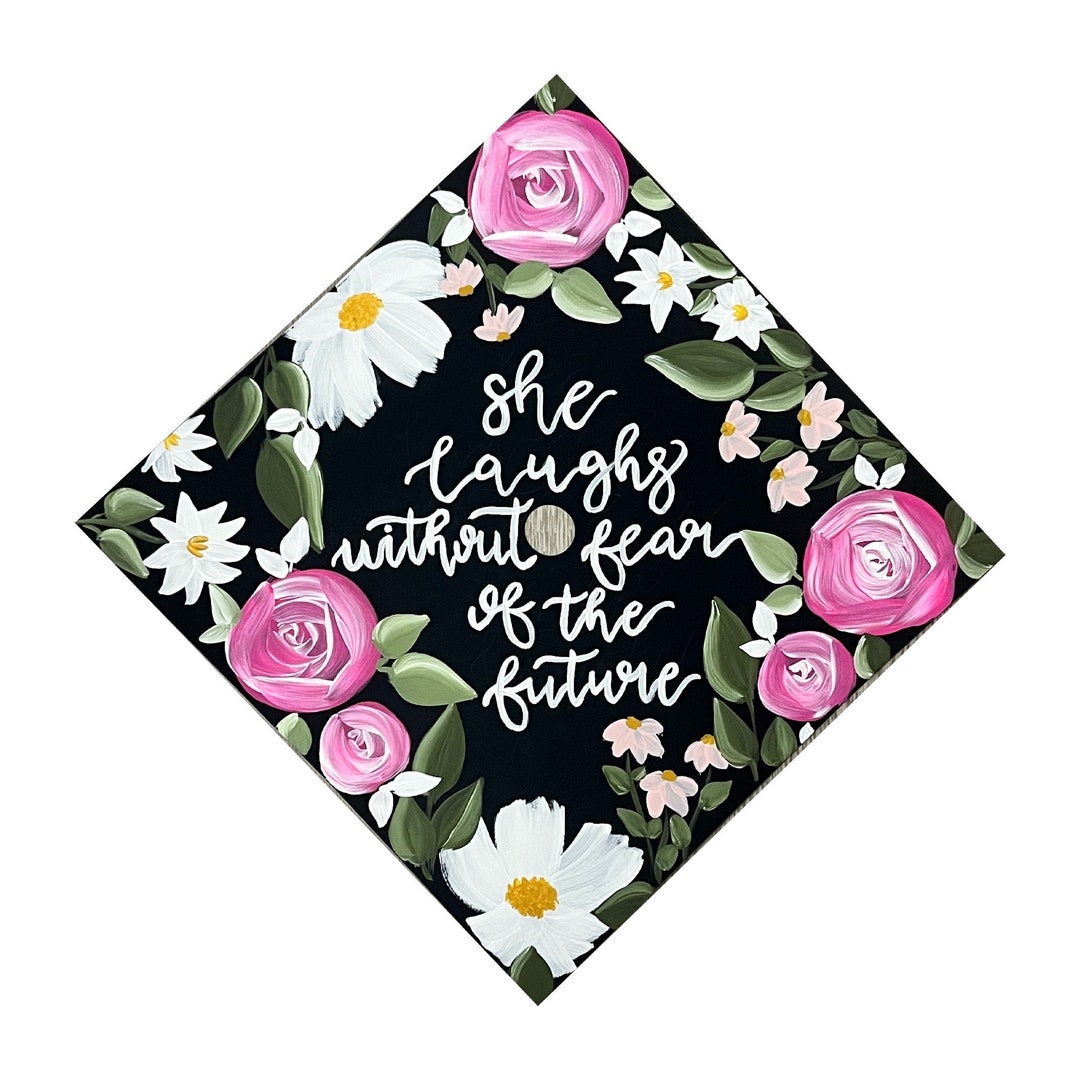 Hand Painted Graduation Cap Topper, Custom Grad Cap, Hand Painted Grad ...