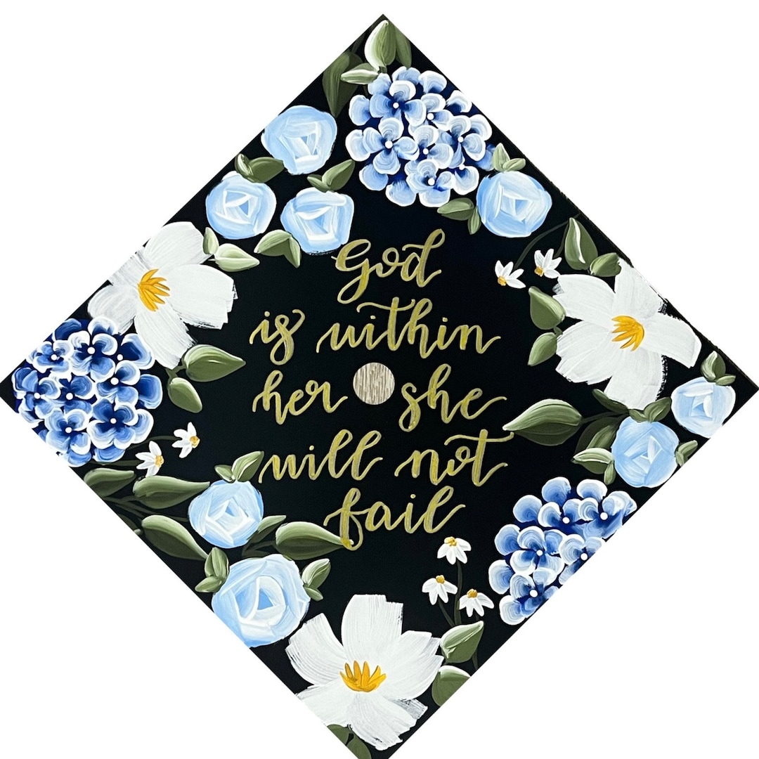 Hand Painted Graduation Cap Topper, Custom Grad Cap, Hand Painted Grad ...