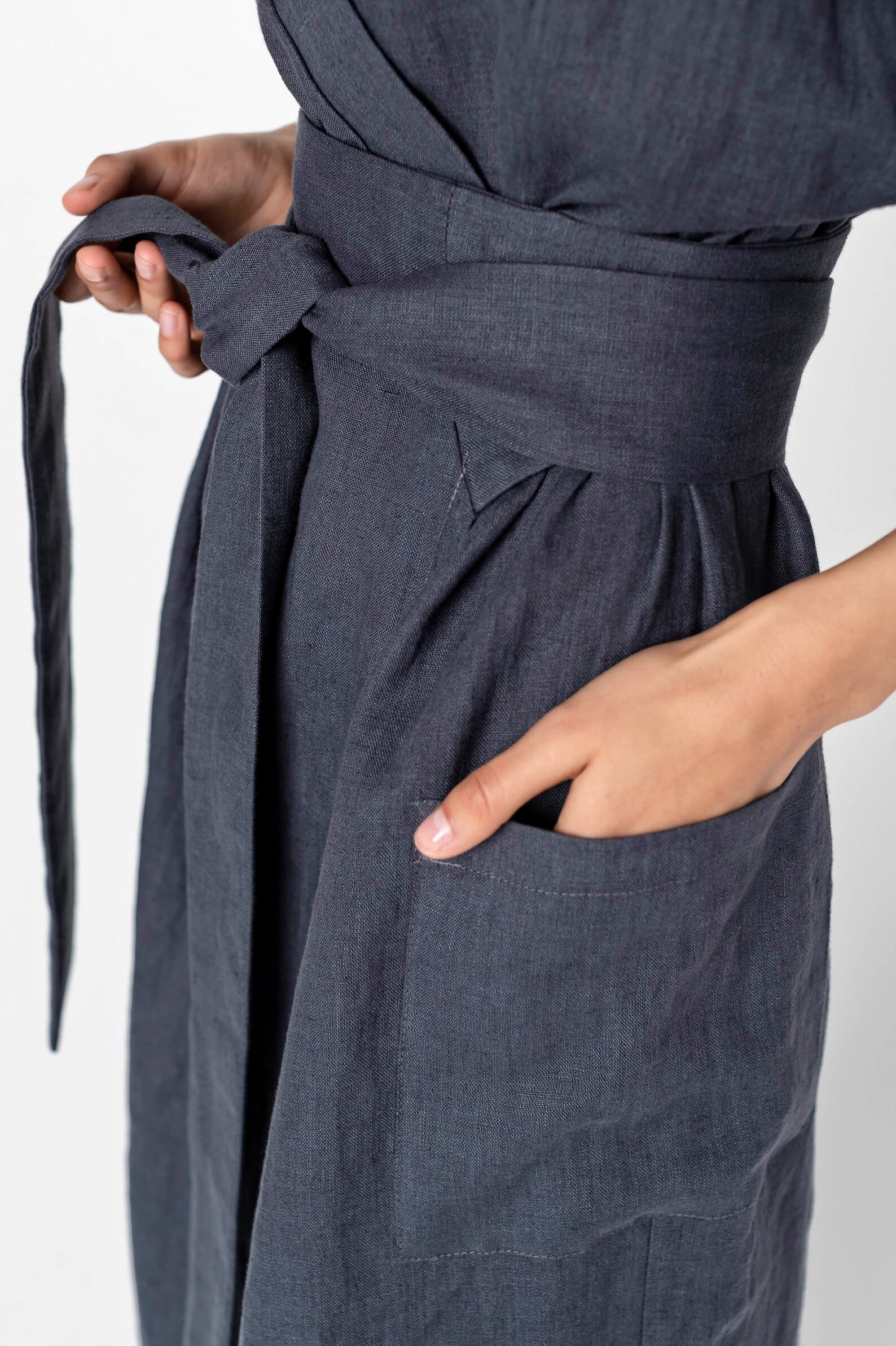 Linen Kimono Robe Dress Linen Dress Long Linen Dress Women - Etsy