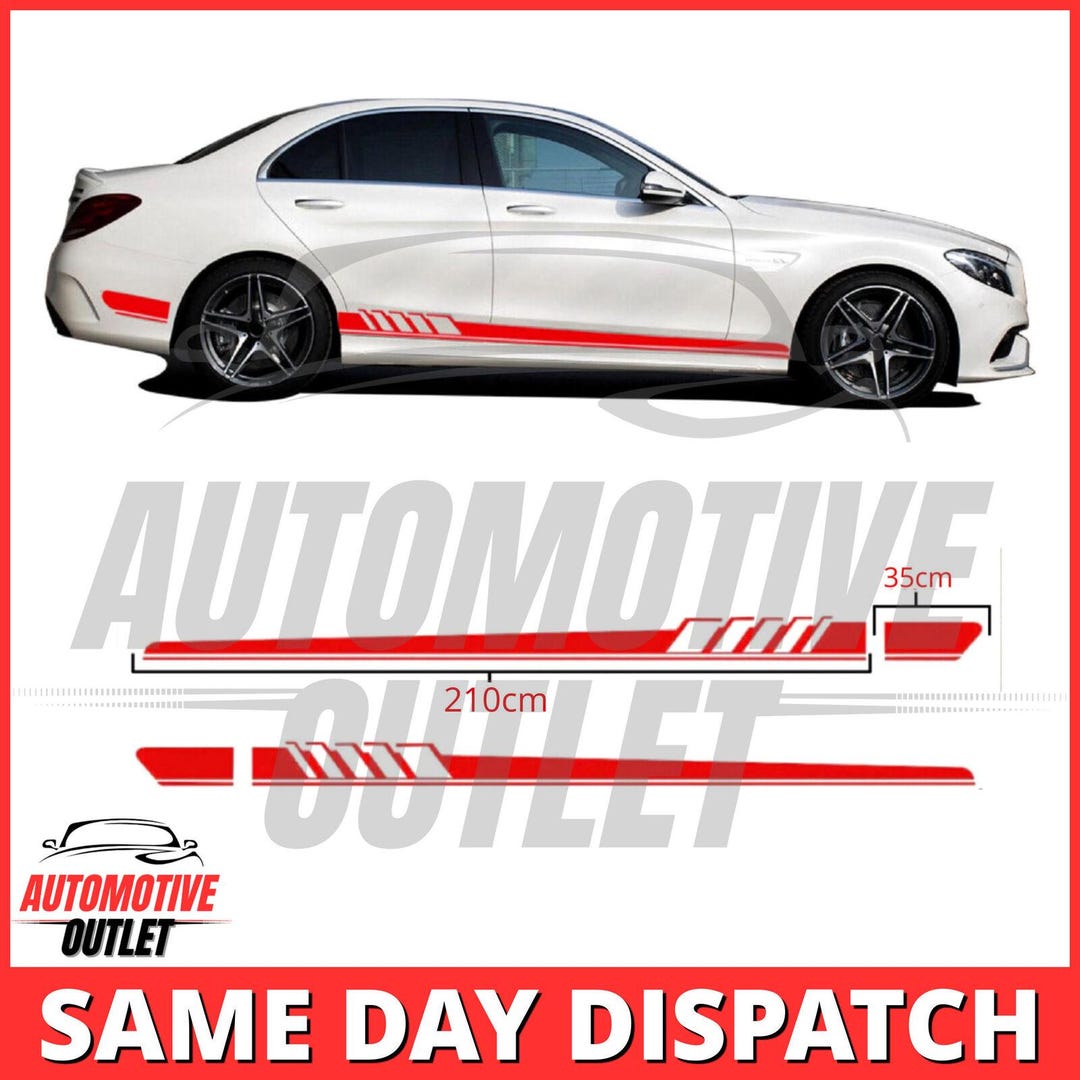 2X Side Skirt AMG Edition Car Sticker for Mercedes-benz C-class, Red - Etsy