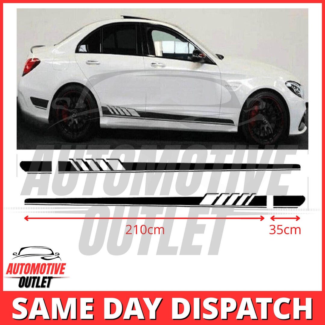 2X Side Skirt AMG Edition Car Sticker for Mercedes-benz C-class, Matt ...