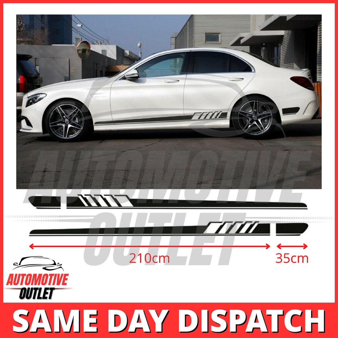 2X Side Skirt AMG Edition Car Sticker for MERCEDES Benz C Class Gloss ...