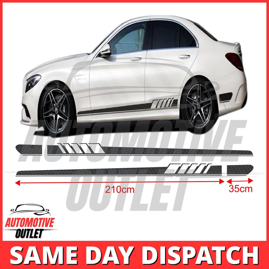 2X Side Skirt AMG Edition Car Sticker for Mercedes-benz C-class, Carbon ...