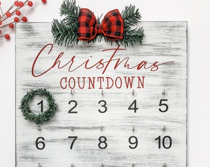 Wooden Christmas Countdown, Christmas Decor, Countdown Till Christmas ...