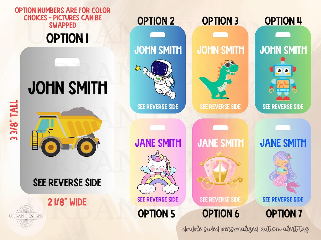 Autism Alert Tag, Autism Awareness, Autism Emergency Card, Autism ID ...