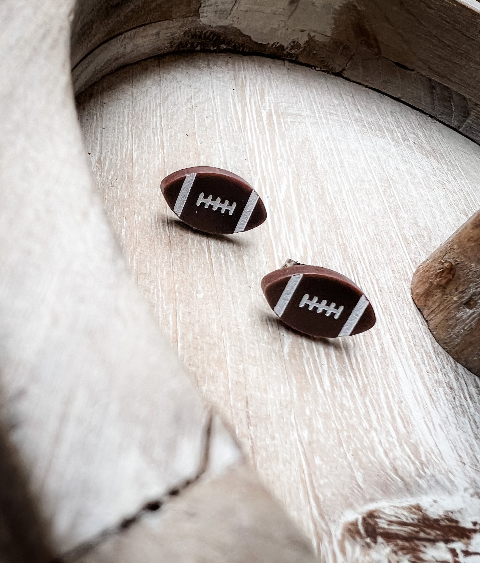Football Stud Earrings for Her, Football Season, Football Earrings ...