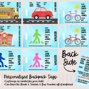 Personalized Backpack Tag, Back to School, Backpack Tags, Student Tag ...