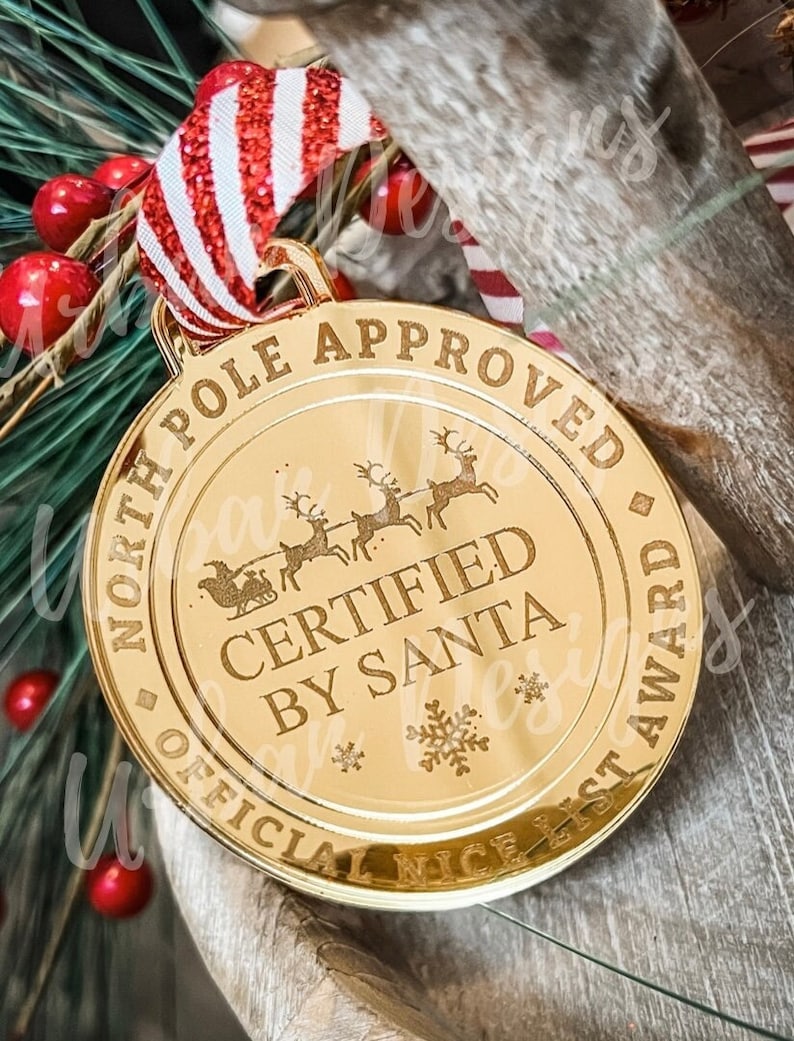North Pole Approved Official Nice List Medal and Certificate - Etsy