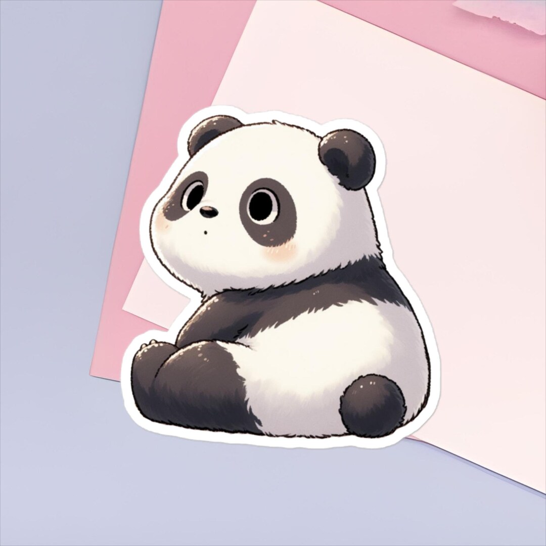 Cute Panda Looking Amazed Sticker - Etsy