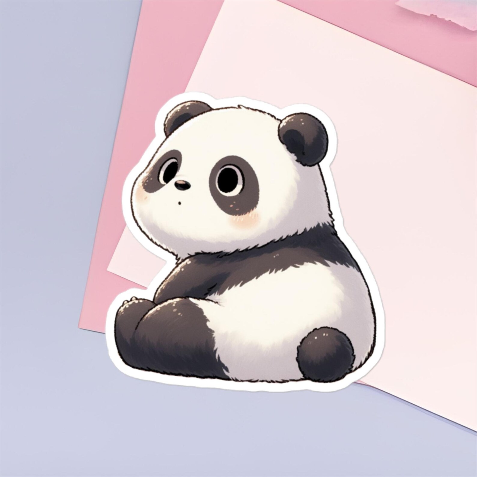 Cute Panda Looking Amazed Sticker - Etsy