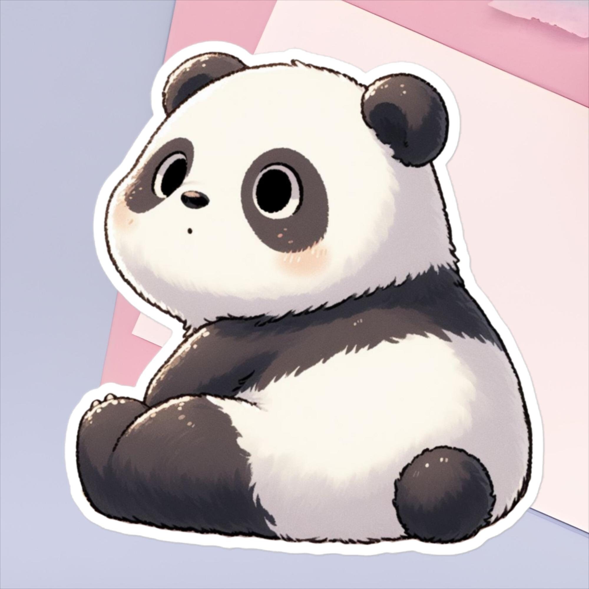 Cute Panda Looking Amazed Sticker - Etsy