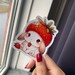 Adorable Bunny With Strawberry Bonnet Vinyl Sticker | Cute Stationery ...
