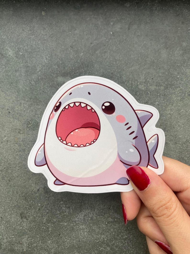 Land Shark Gasping Sticker | Vinyl Sticker | Kawaii - Etsy