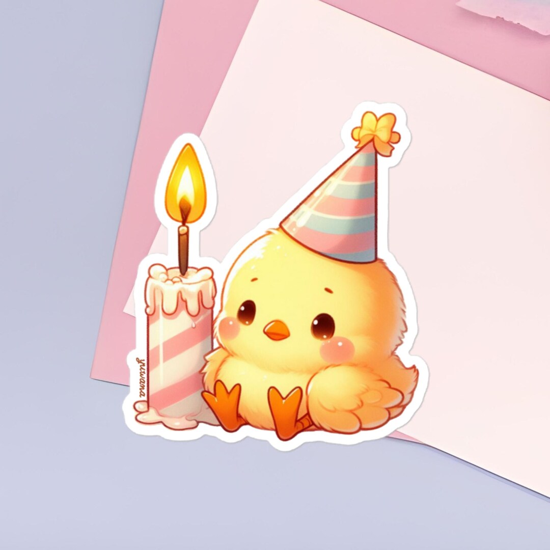 Cute Pity Party Chick Vinyl Sticker Kawaii Stationery Birthday Party ...