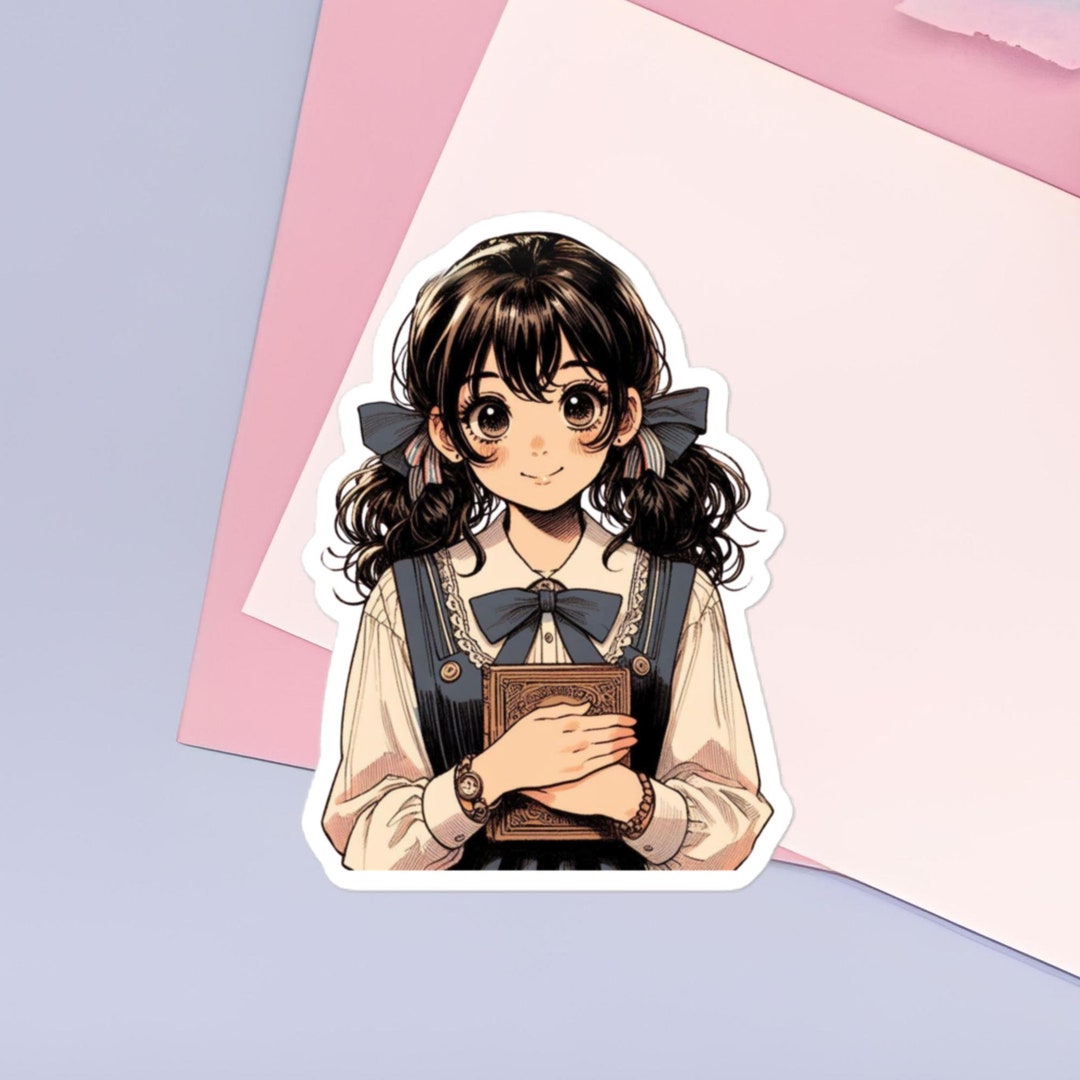 Vintage Anime School Girl Sticker - Etsy