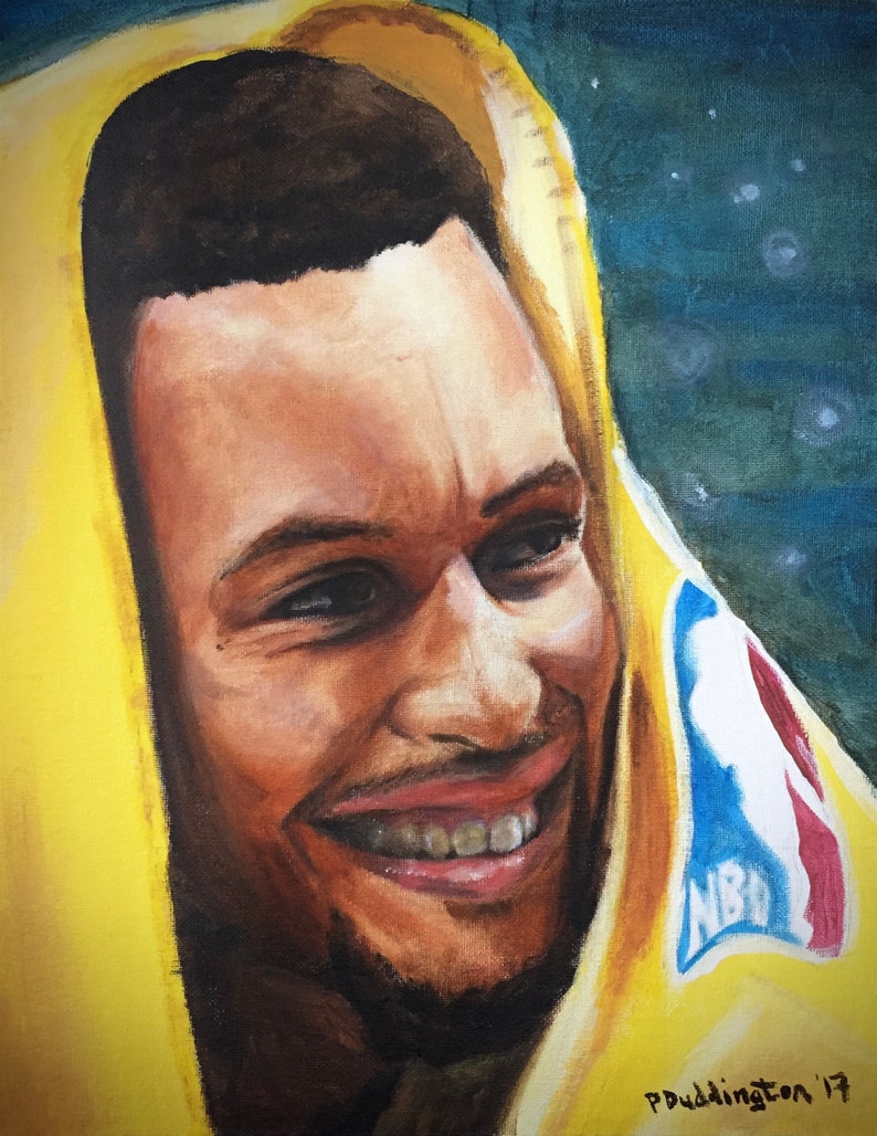 Steph Curry Original Portrait Painting Etsy