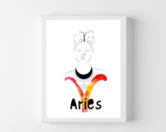 Aries Zodiac Poster, Aries Digital Poster, Zodiac Digital Poster ...