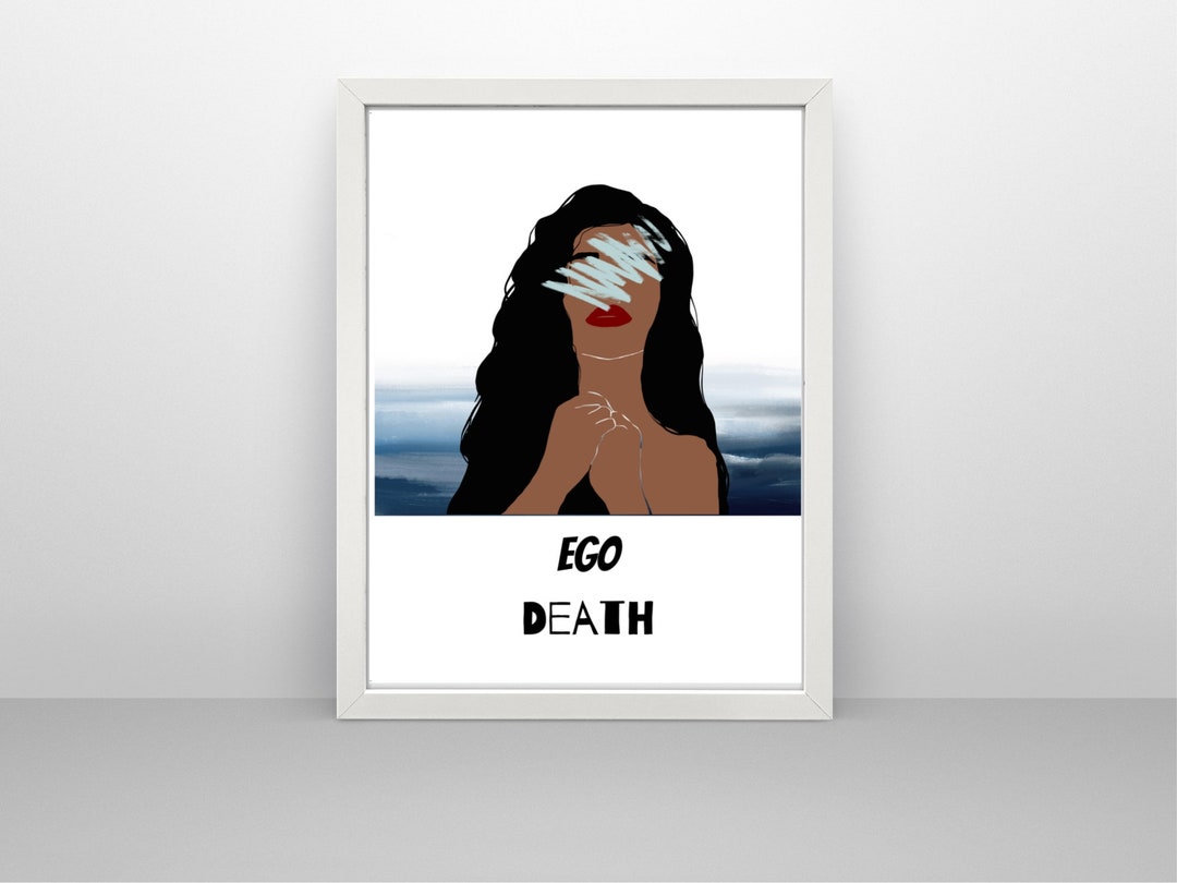 Ego Death Woman Illustration Art Print, Boho Wall Decor (digital ...