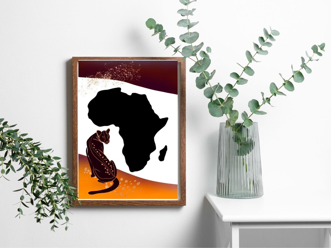 Africa - Instant Download - Printable Wall Art- Graphic Design- Black ...