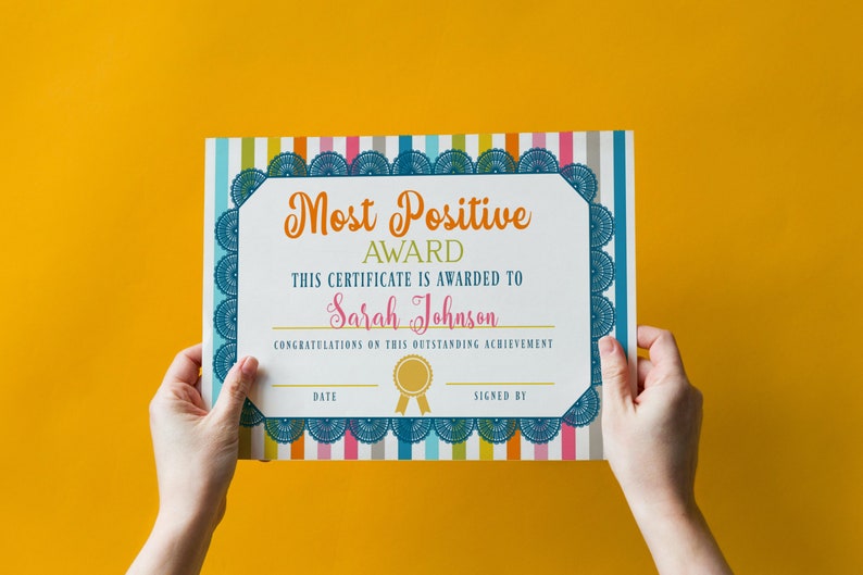 Kindness Award Certificate Template, Editable Good Behavior Certificate ...
