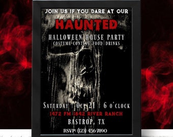 Haunted Birthday Invitation - Etsy