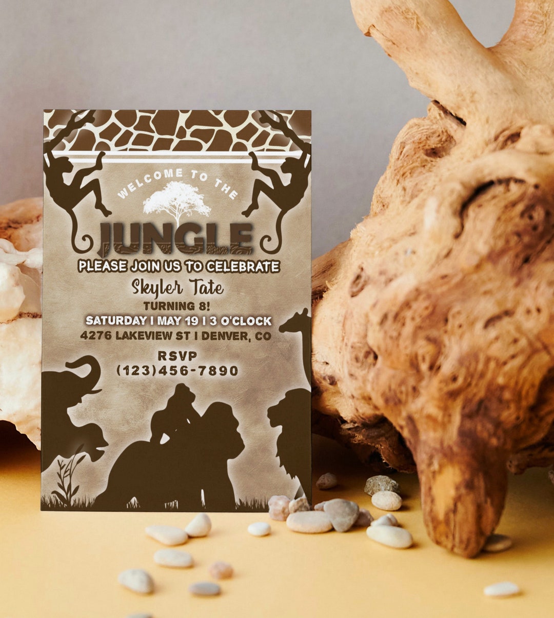 Africa Safari Birthday Invitation Template, Editable African Jungle ...