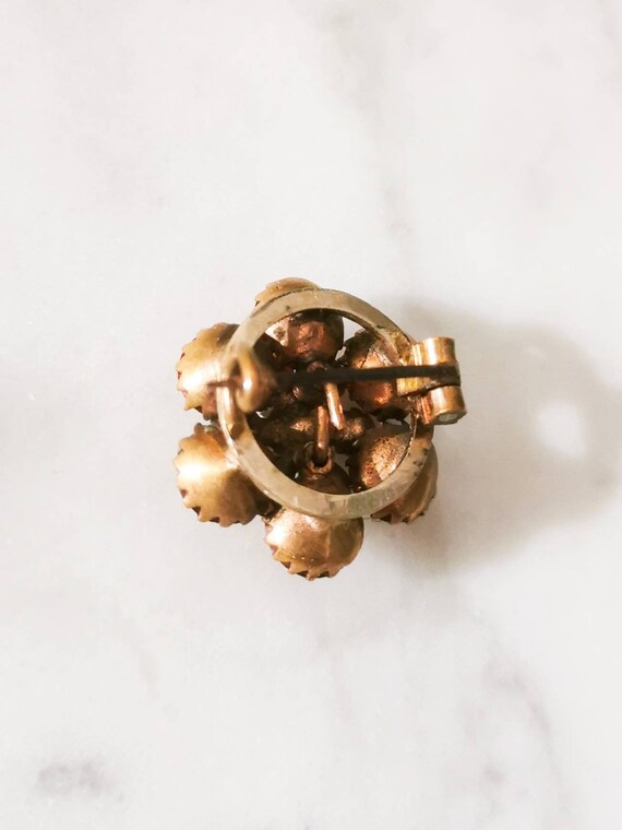 Rare small old Edwardian collar brooch colored rhines… - Gem