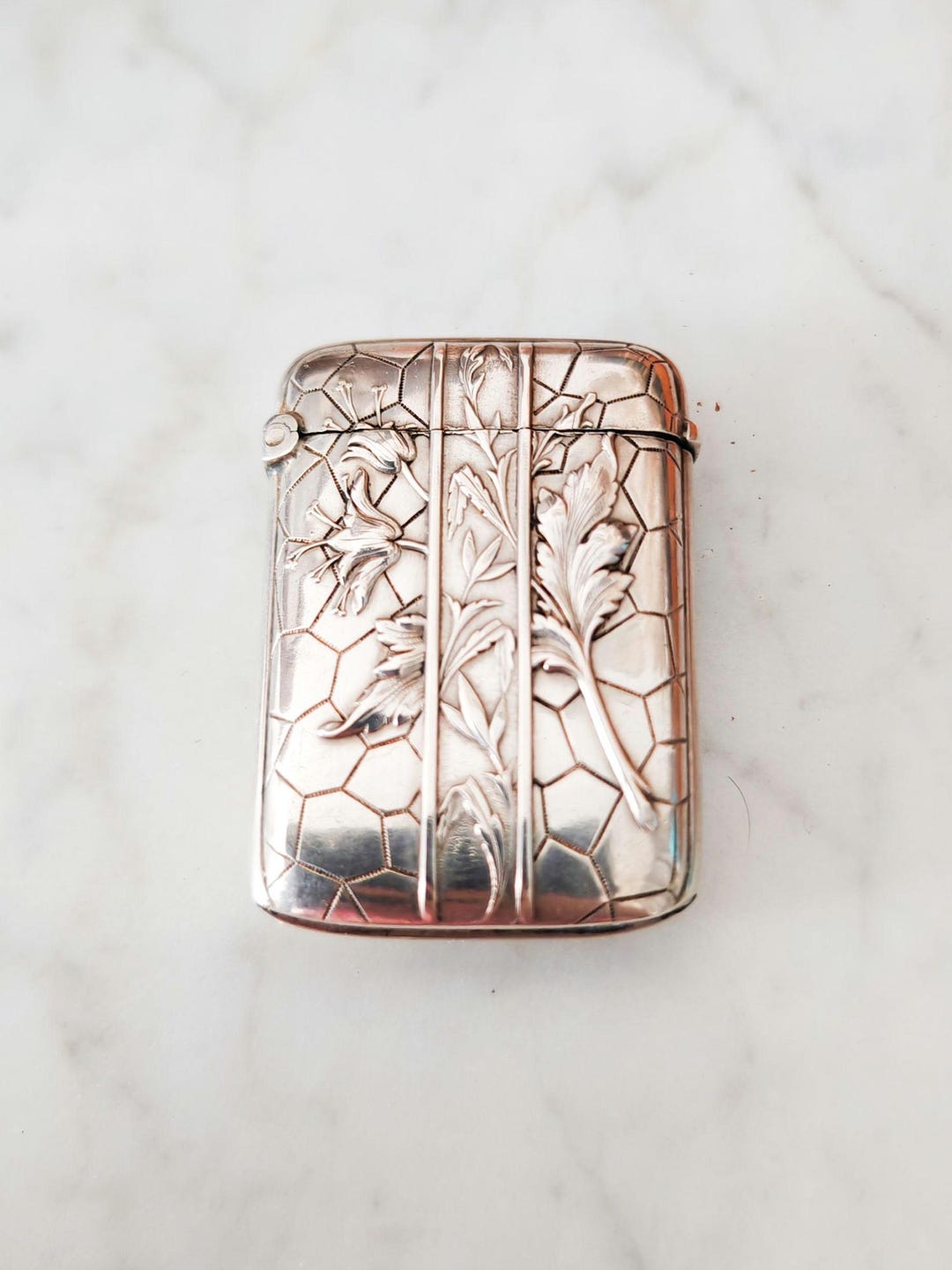 Pyrogenic Antique Edwardian Flowers Charles Murat Silver Repoussé Art ...