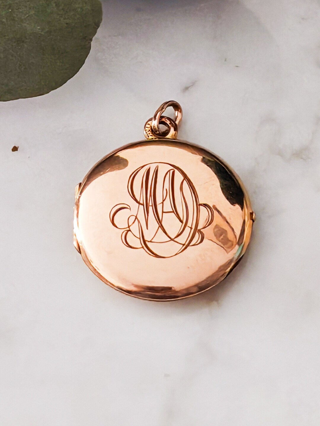 Antique Edwardian Photo Holder Medallion Engraved Monogram Charles ...