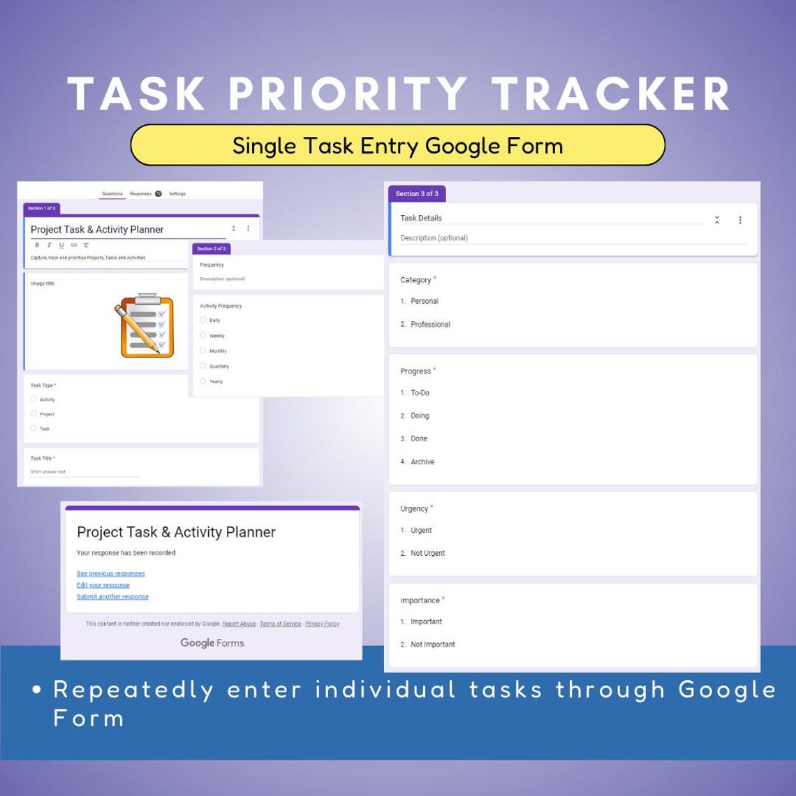 Daily Task Priority Management: Eisenhower Matrix Google Sheet (instant ...