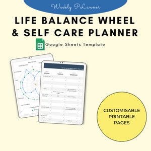 Weekly Self-care Planner | Digital Life Balance Template | Customisable ...