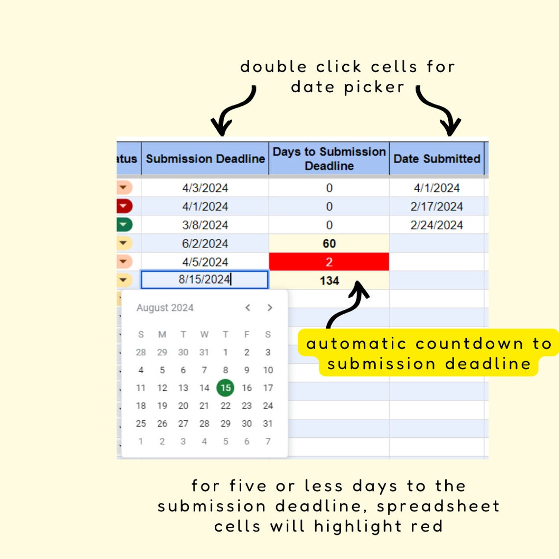 Submission Tracker Google Sheet Template: Writing & Magazine Organizer ...