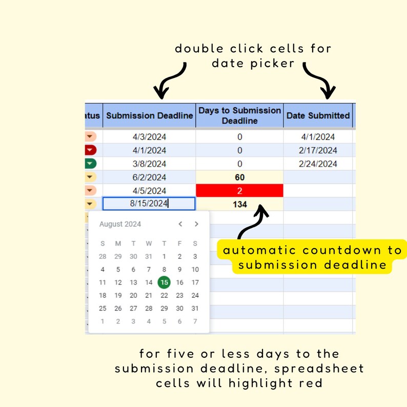 Submission Tracker Google Sheet Template - Organize Your Writing ...