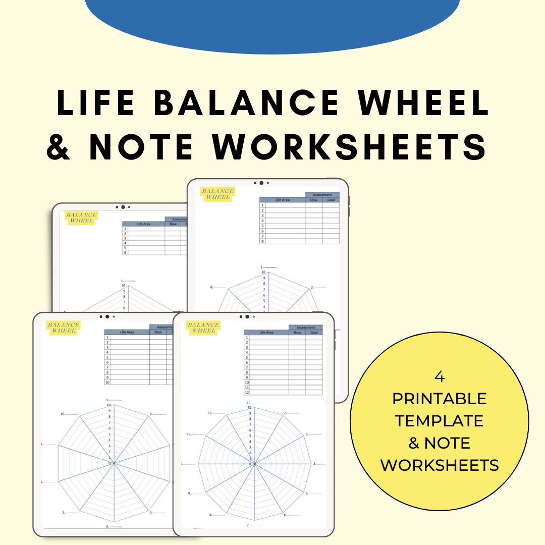 Life Balance Wheel Template Printable Worksheets & Notes Self Care ...