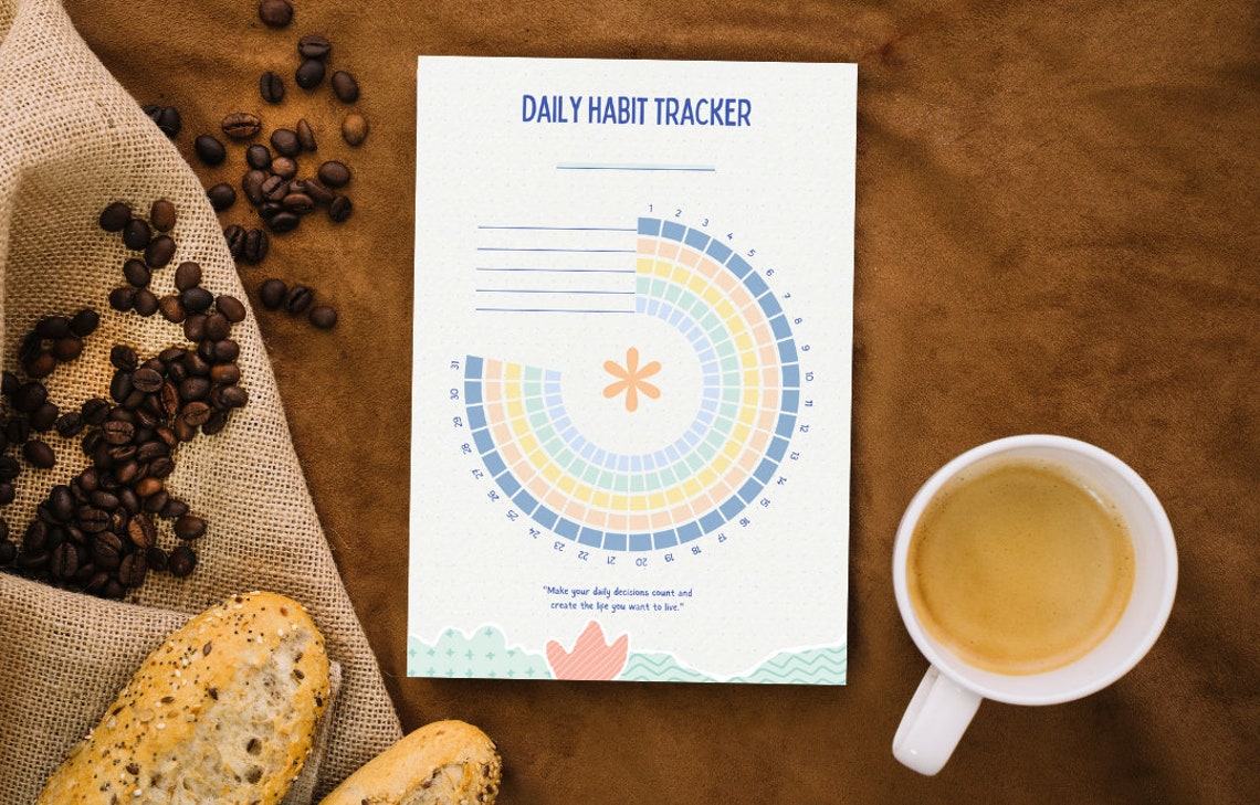 Printable Daily Habit Tracker for Productivity & Reminders Minimalist ...