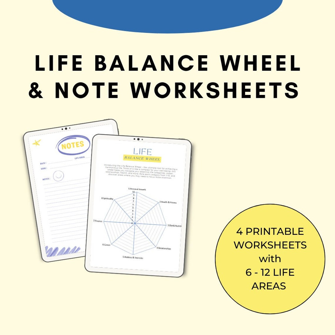 Life Balance Wheel Template Printable Worksheets & Notes Self Care ...