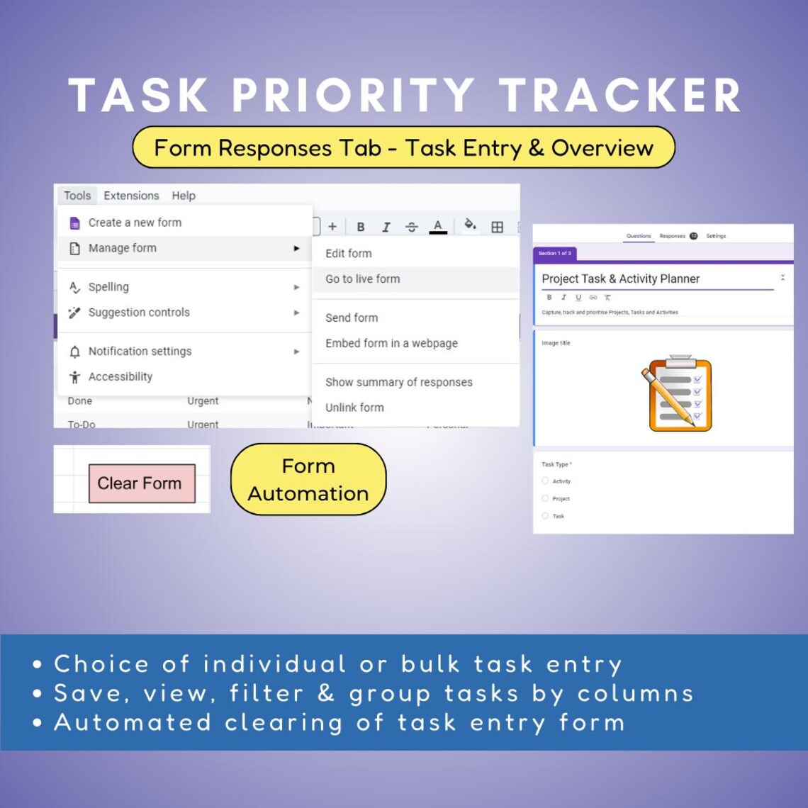 Daily Task Priority Management: Eisenhower Matrix Google Sheet (instant ...