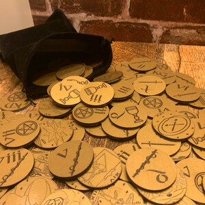 Wooden Tarot Card Coins - Complete Set of 78 - Painted & Glazed - Etsy