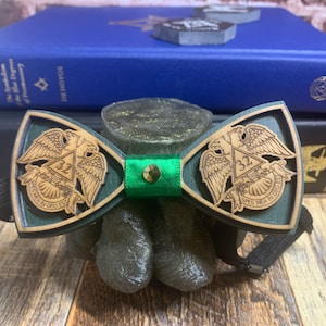 Masonic Wooden Bow Tie - Scottish Rite (AASR) Design - Adjustable Strap ...