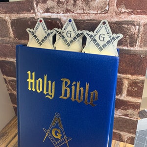Masonic Freemasonry - Set of 3 Wood and Leather Bookmarks - Custom ...