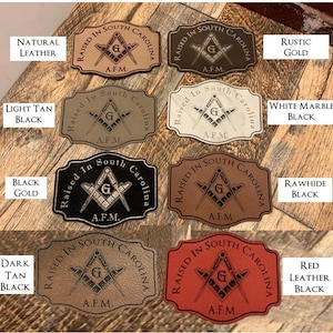 Masonic Freemasonry - Set of 3 Wood and Leather Bookmarks - Custom ...