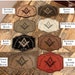 Masonic Freemasonry Set of 3 Wood and Leather Bookmarks Custom ...