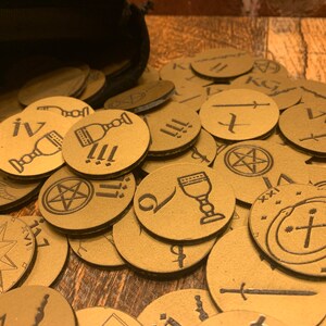 Wooden Tarot Card Coins - Complete Set of 78 - Painted & Glazed - Etsy